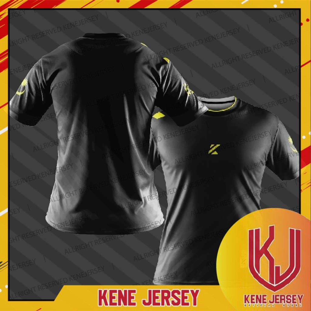 BAJU KENZ AW20 - KENE JERSEY SUKAN MSSM MSSS MSSD BLACK YELLOW ABSTRACT ...