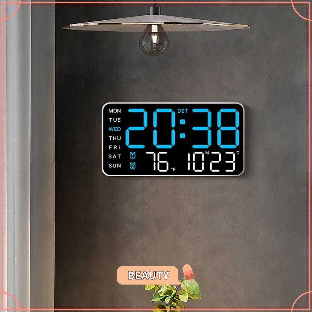 BEAUTYONE Electronic Wall Clock, Wall-mounted Multi-functional Digital ...