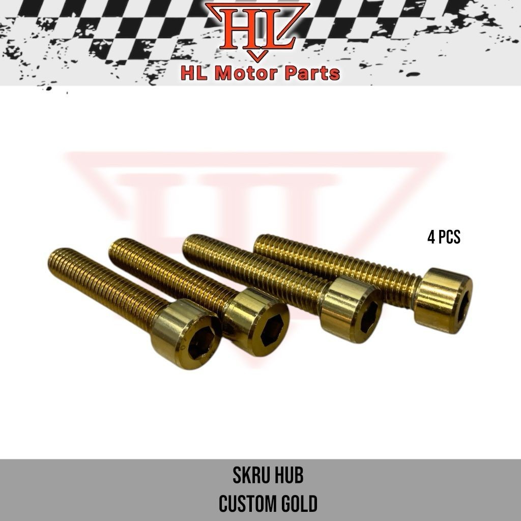 SKRU SET FOR HUB CUSTOM GOLD , CHROME | Shopee Malaysia
