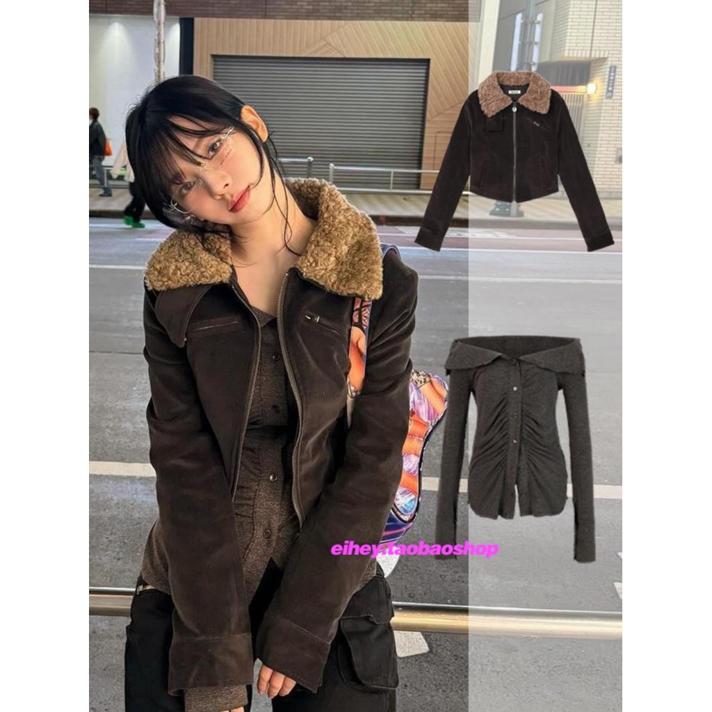 Hei Hei Versi Korea Lee Ji-min Gaya Sama Retro Corduroy Pendek High-end ...