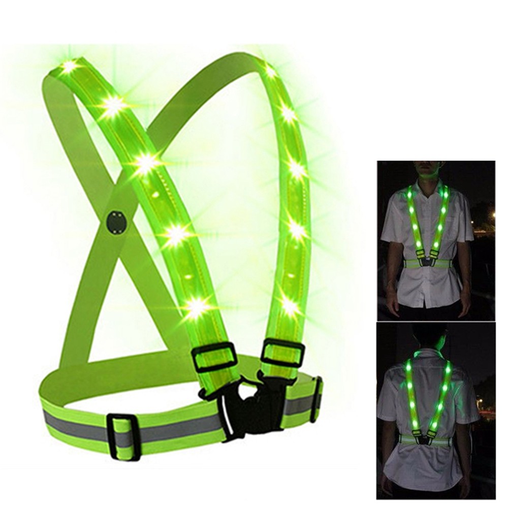 Reflective Vest Riding Outdoor Sports LED Reflective Vest Belt with 3 ...