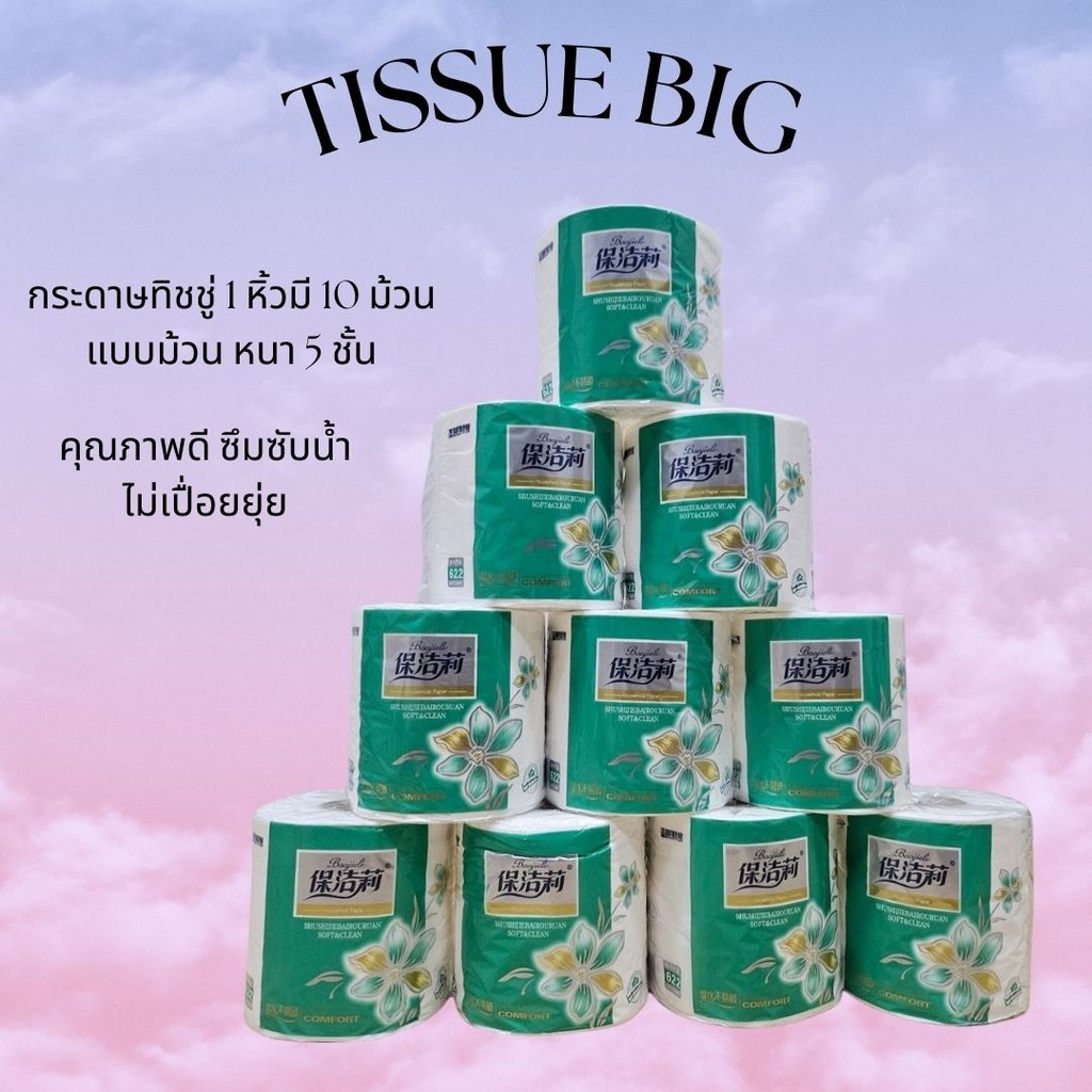 Tissue Paper BIG 1 Carry There Are 10 Rolls 5-Layer Thick Roll Tissues ...