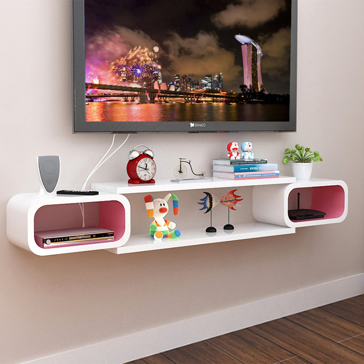 Modern Minimalist TV Cabinet Set-Top Box Rack Small Apartment Mini Wall ...