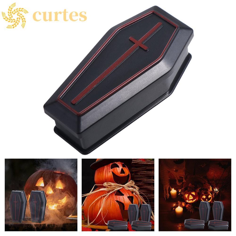 CURTES 5pcs Halloween Mini Coffin Box, Funny Black Miniature Empty ...