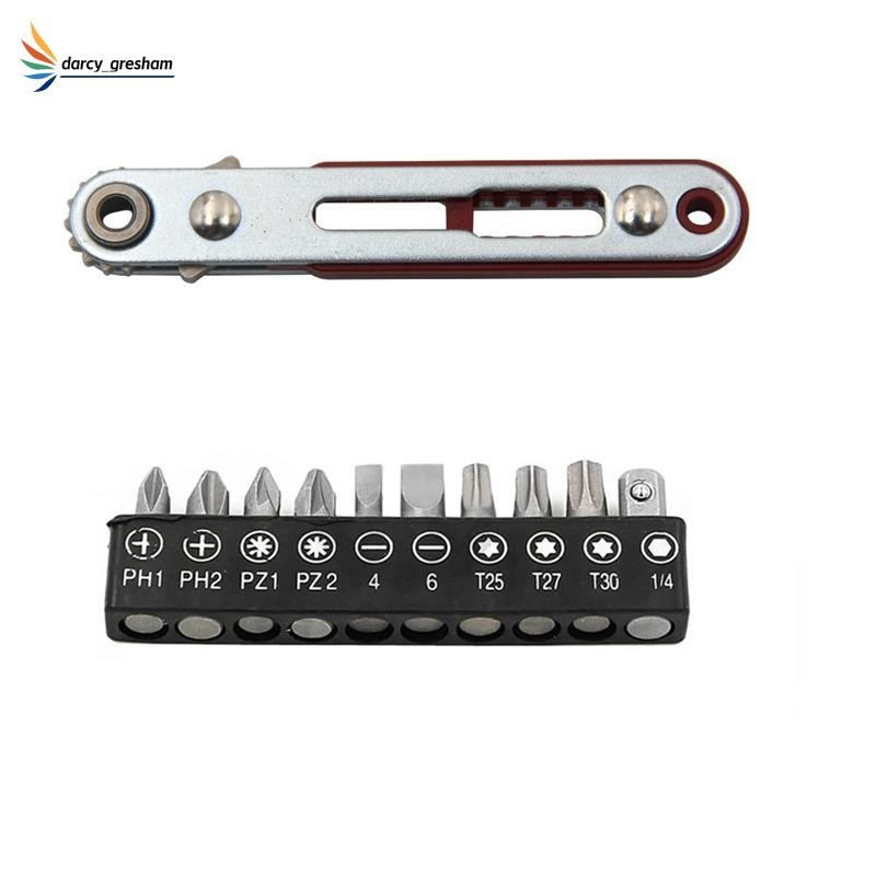 Flat Head Mini Ratchet Wrench 90 Degree Offset Screwdriver Handle with ...