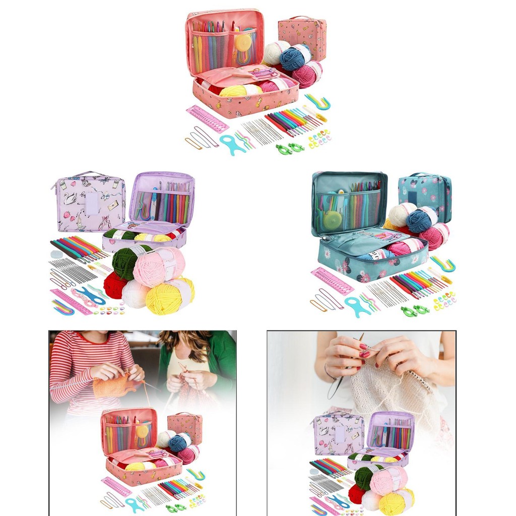 [mibum019z] 58Pcs Crochet Kit Ergonomic Crochet Hooks Knitting Crochet ...