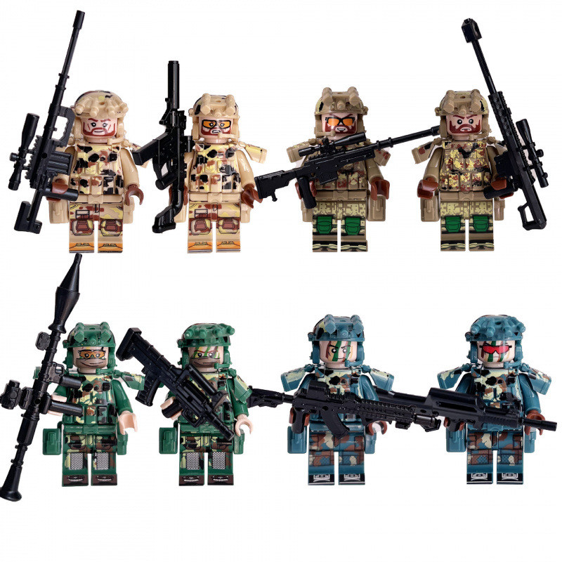 Military Ghost SWAT Building Blocks Puppet Weapon Special Forces Puzzle ...