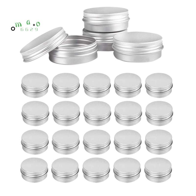 48 Pcs 1 Oz Tins Silver Aluminum Tins Cans Screw Top Round Aluminum ...