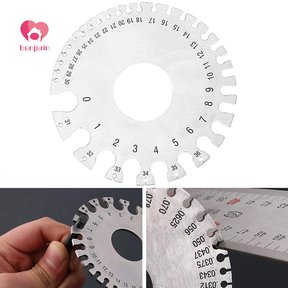 Banjarin 0-36 Metal Round AWG SWG Wire Ruler Thickness Diameter Gauge ...