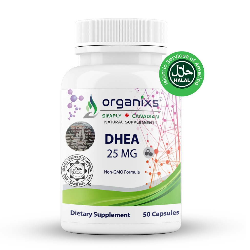 Organixs Halal Certified Natural DHEA Supplement 25 mg- Pure ...