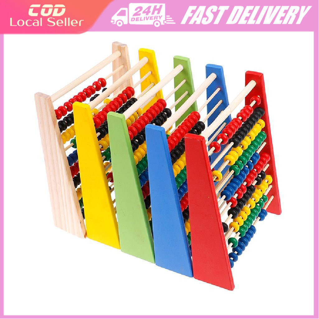 Number Counting Abacus wooden 10-Row Kids Intelligence Development ...