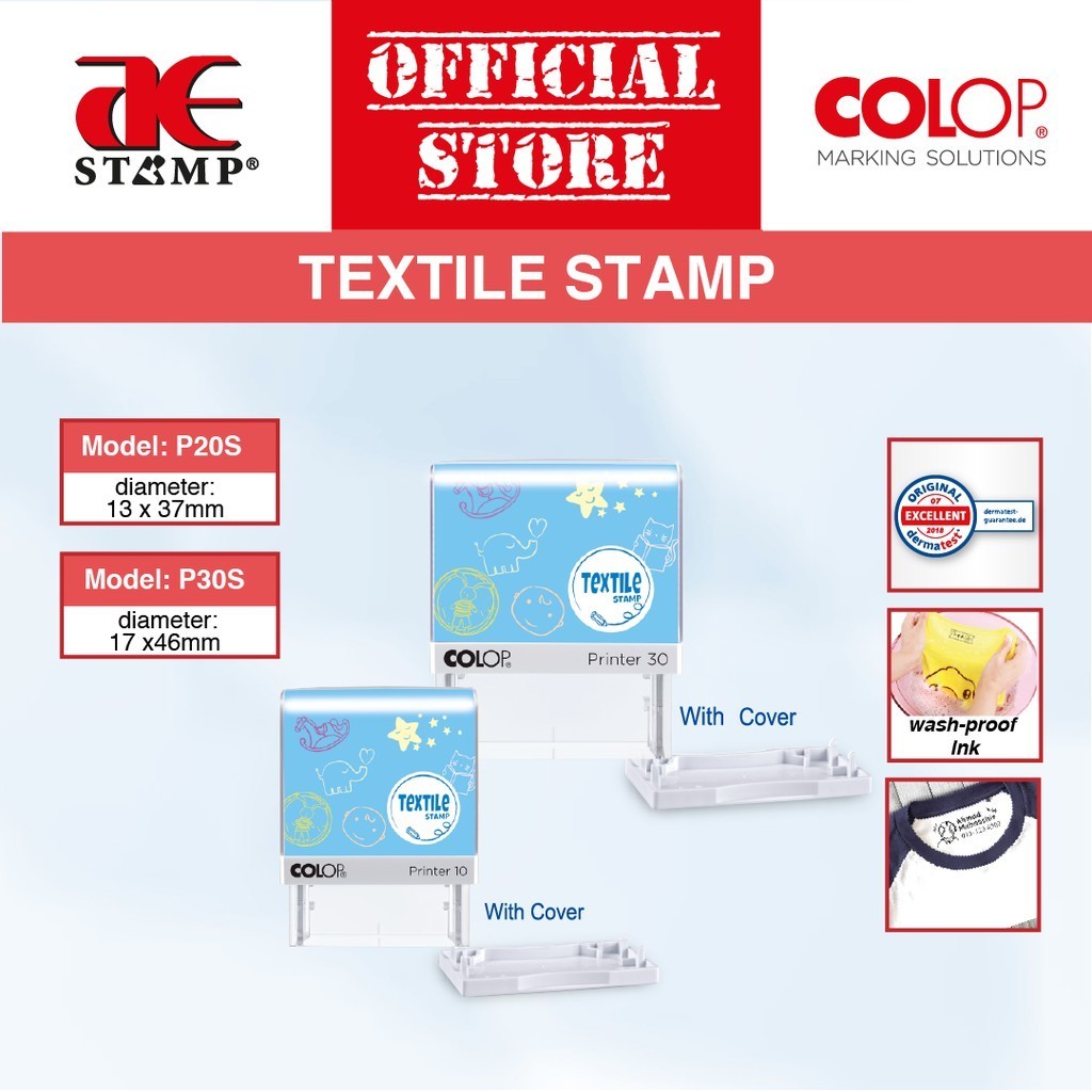 Custom Made Textile Name Stamp | Student Children Clothes | Chop Baju ...
