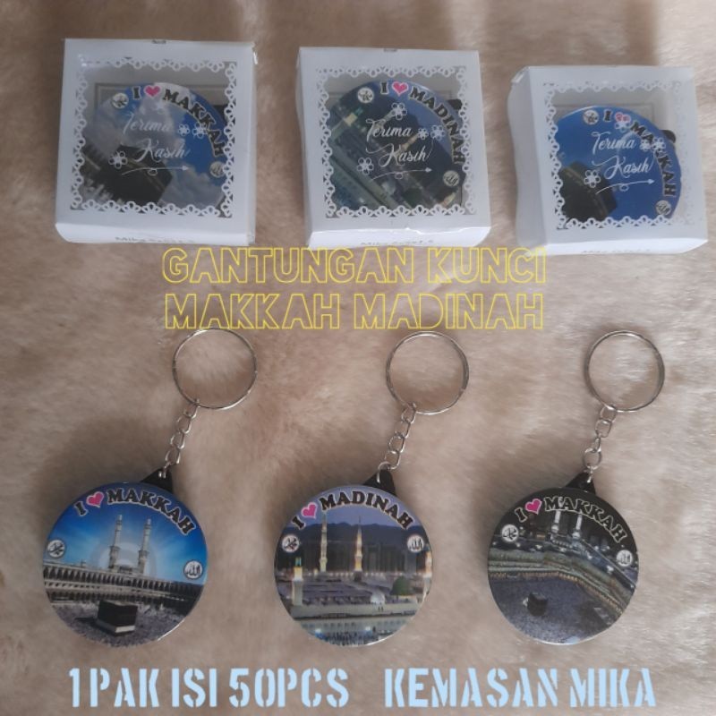 GANTUNGAN Contents Of 50pcs KEYCHAIN Cans MAKKAH MADINAH KA'BAH ...