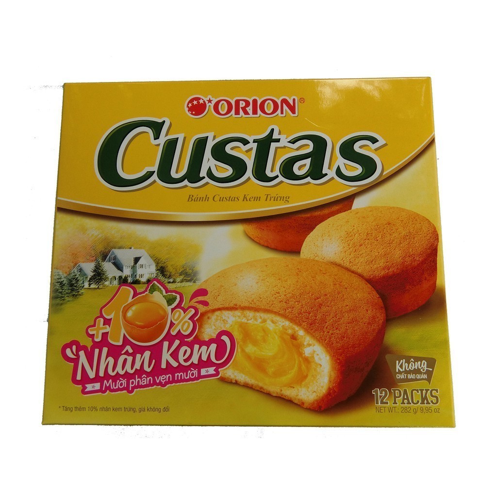 Vietnam ORION CUSTAS egg cream cake (12 pcs) 蛋奶油蛋糕 Banh kem trung ...