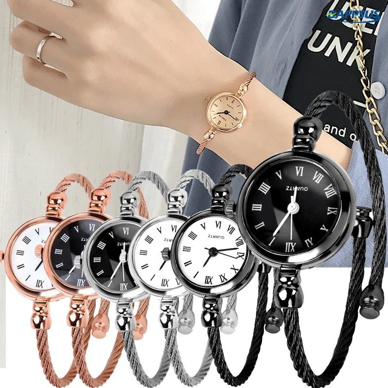Unique Women Bracelet Watch- Smooth Dial Silver Slim Strap Quartz ...
