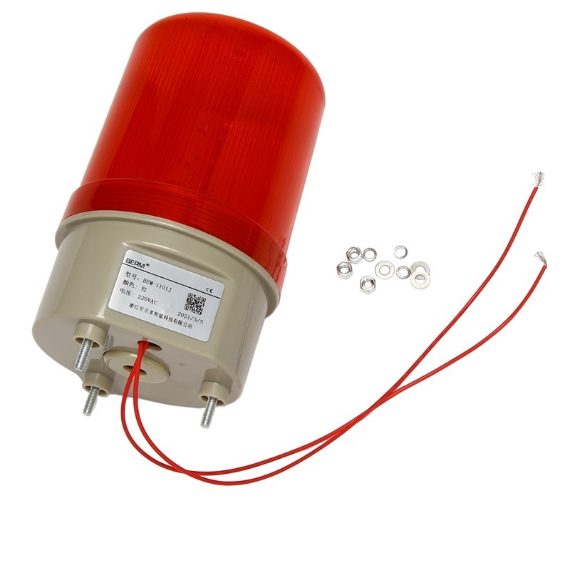 Industrial Flashing Sound Alarm Light,BEM-1101J 220V Red LED Warning ...