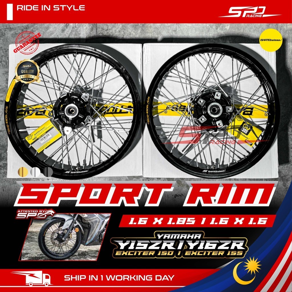 Y15 Y16 Sport Rim I 1.6 X 1.6 / 1.6 X 1.85 I Black / Silver / Gold ...