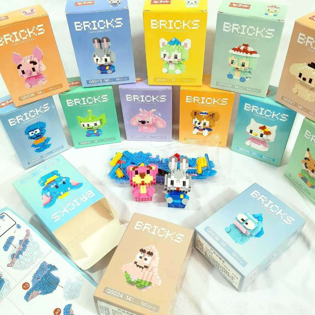 Educational Toys DIY BRICKS Blocks Complete Cartoon Characters / DIY ...