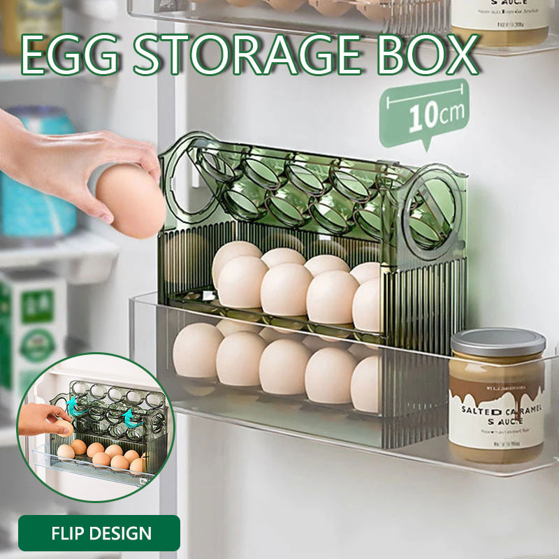 20/30 Grids Egg Storage Box 2/3 Layer Flip-Up Design Egg Rack Container ...