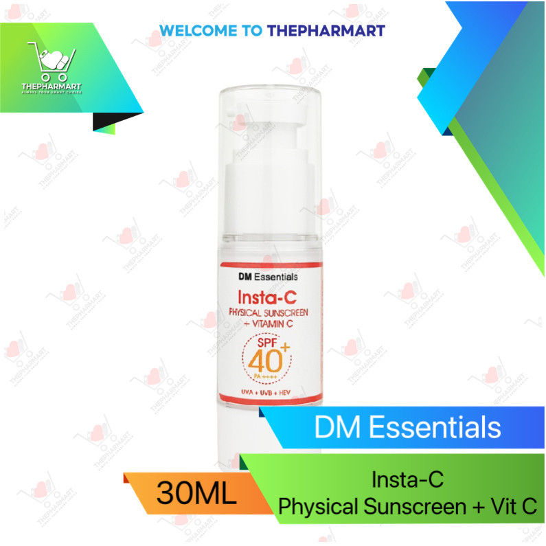 DM Essentials Insta C Physical Sunscreen + Vitamin C SPF 40+ PA++++ (30ML) | Shopee Malaysia