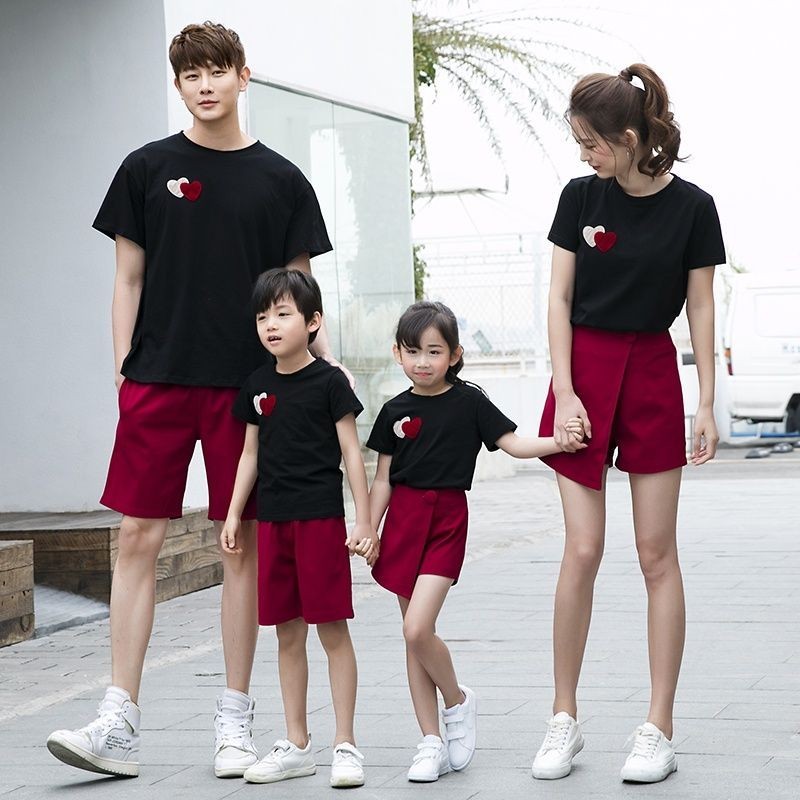 Seaside Parent-Child Clothing 2024 Family Three-Mouth Four-Mouth Family ...