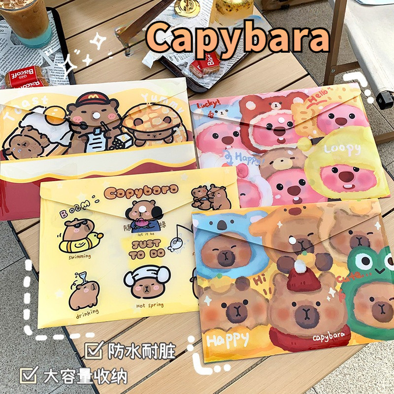 Creative Cute Cartoon Capybara A4 Waterproof Desk Organizer Document ...