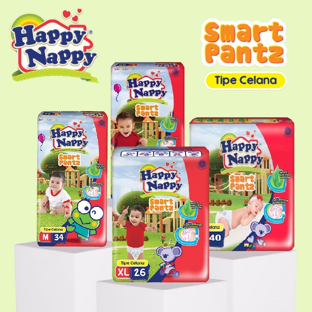 Happy Nappy Smart Pants Diapers S40 M34 L30 XL26 Pants Type Baby Diapers | Shopee Malaysia