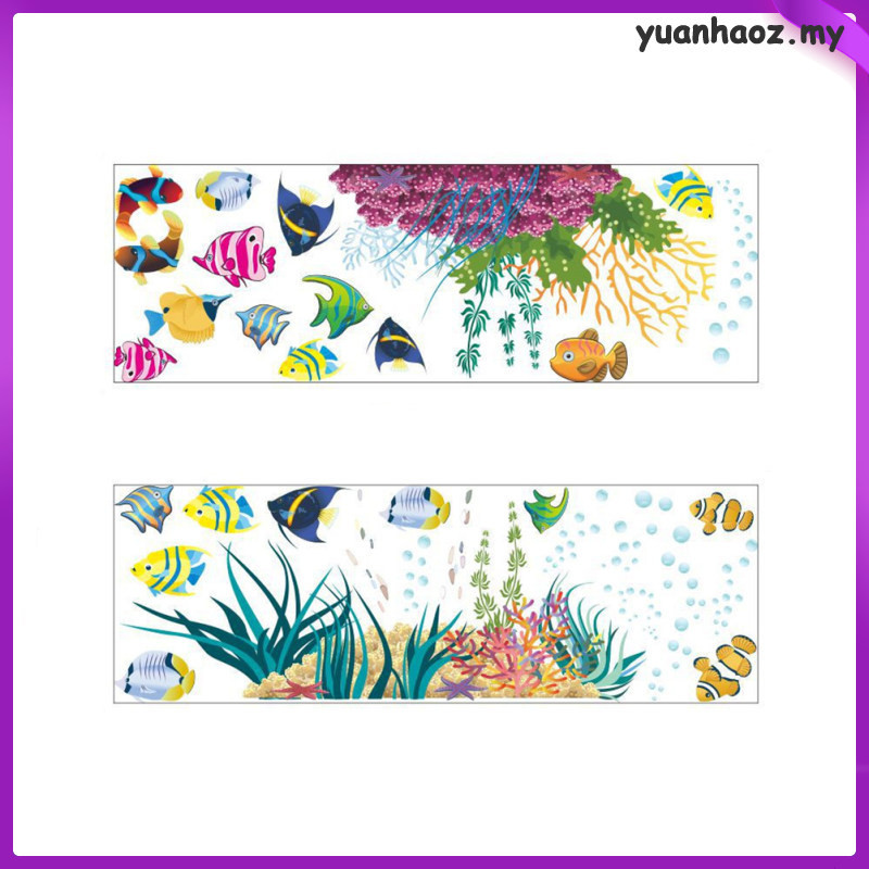 Waterproof Removable Cartoon Underwater World Seaworld Sea Ocean Wall ...