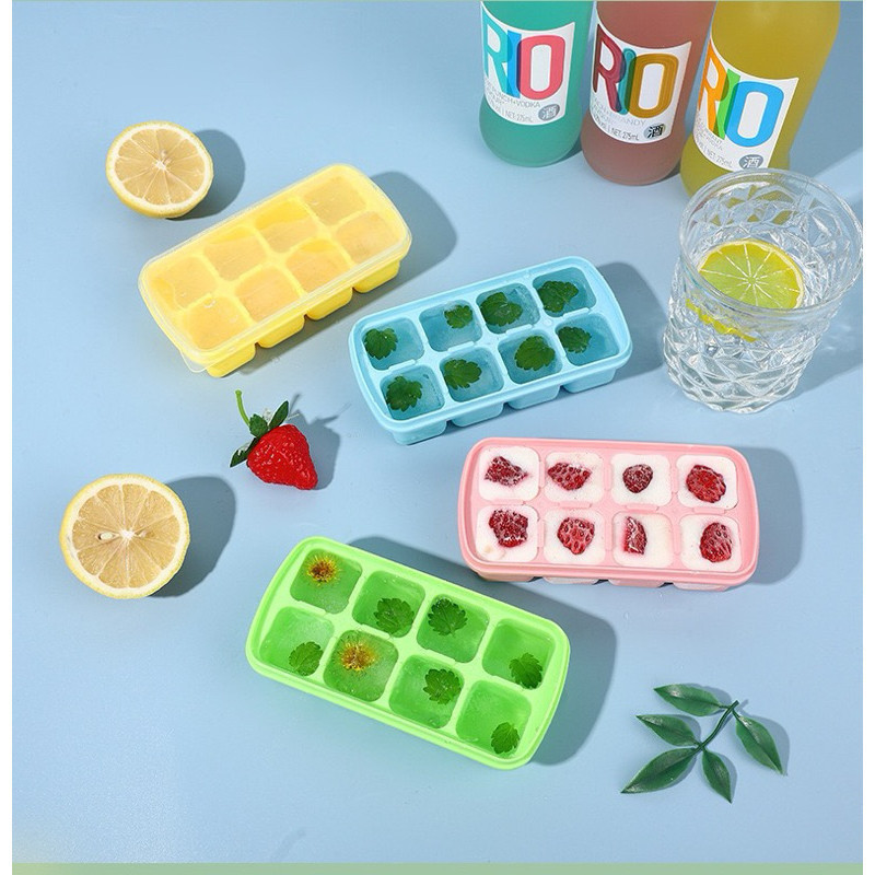 8 Grids Silicone Ice Cube Tray Refrigerator Mold Mini Ice Cube Maker ...