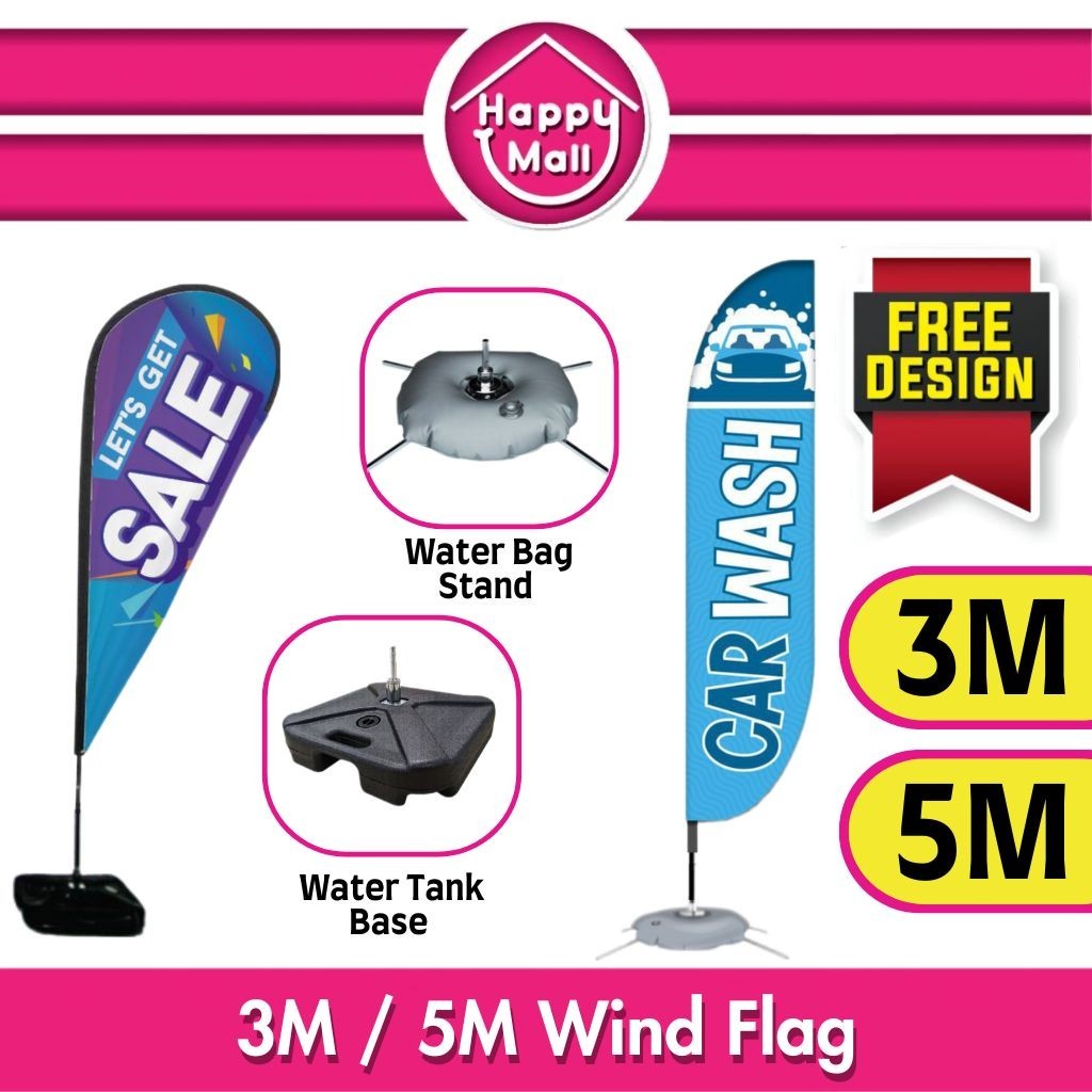 Full Set Beach Wind Flag 3M/5M (Featherflag/Teardrop flag) Printing ...