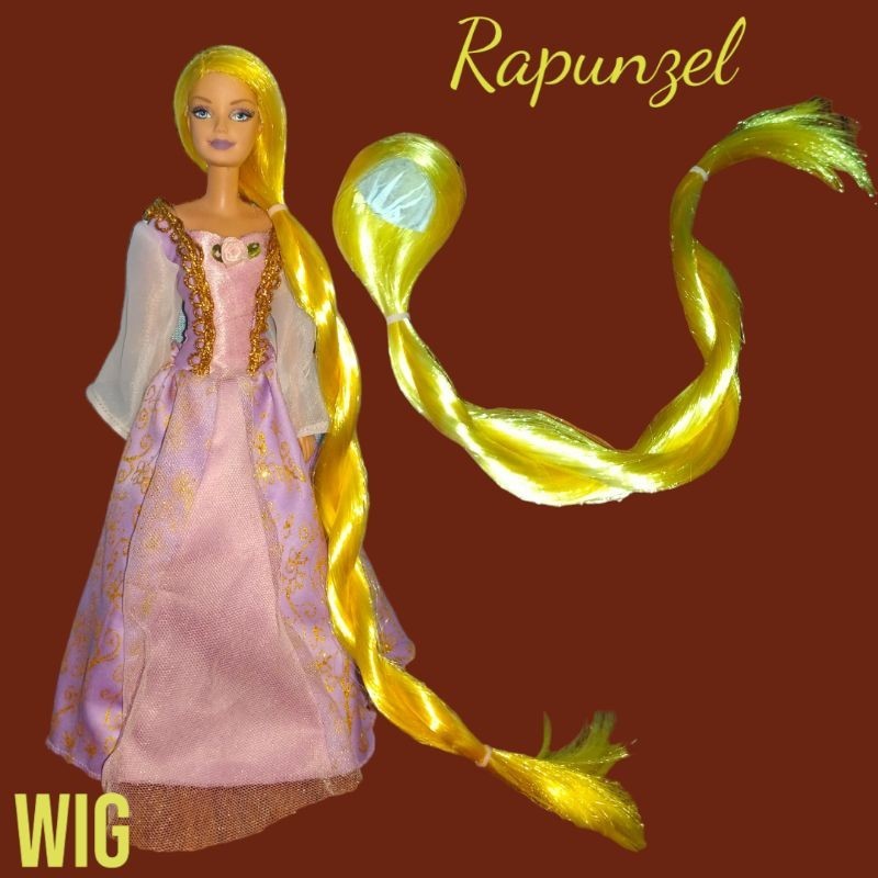 Barbie wig, 40 cm Barbie doll wig, Rapunzel Barbie doll wig, yellow, 40 ...