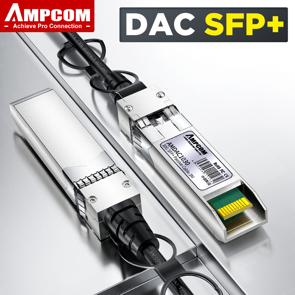 AMPCOM DAC Direct Attach Cable Copper, Passive 10G SFP+ DAC Twinax ...