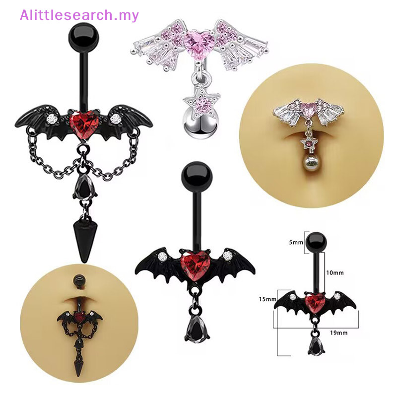 Alittlesearch Fashion Heart Shaped Wings Belly Button Rings For Women ...