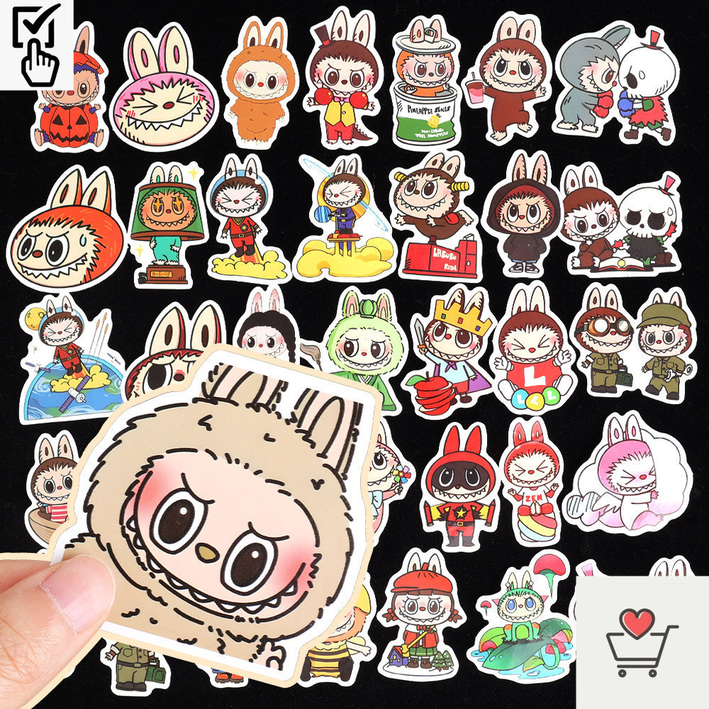 MBR 53Pcs Cute Labubu Pattern Cartoon Graffiti Stickers Notebook Phone ...