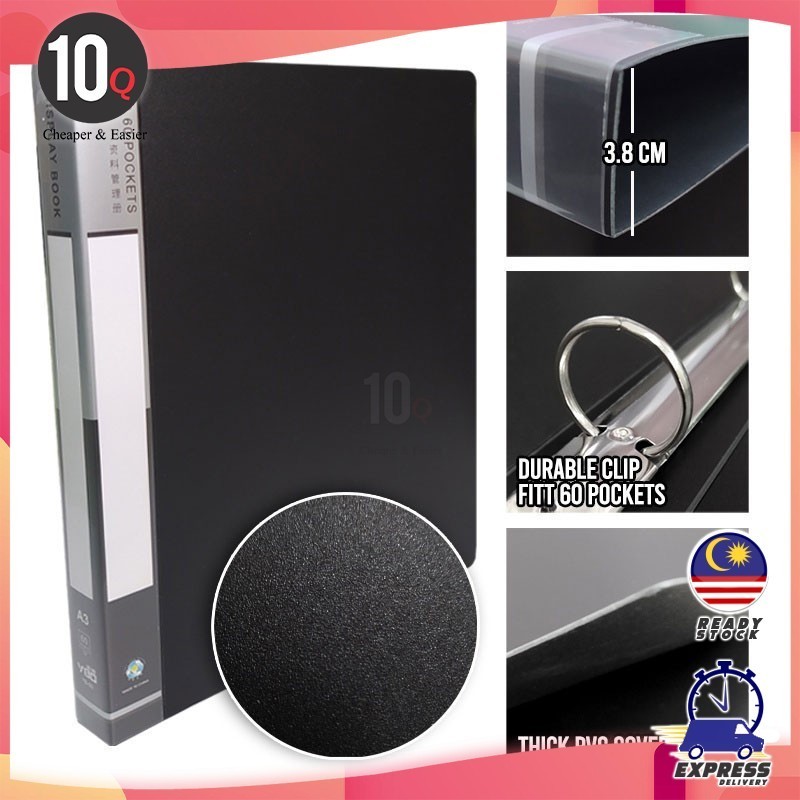 10Q A3 Clear Holder File Refillable Strong Hold High Thickness Document ...