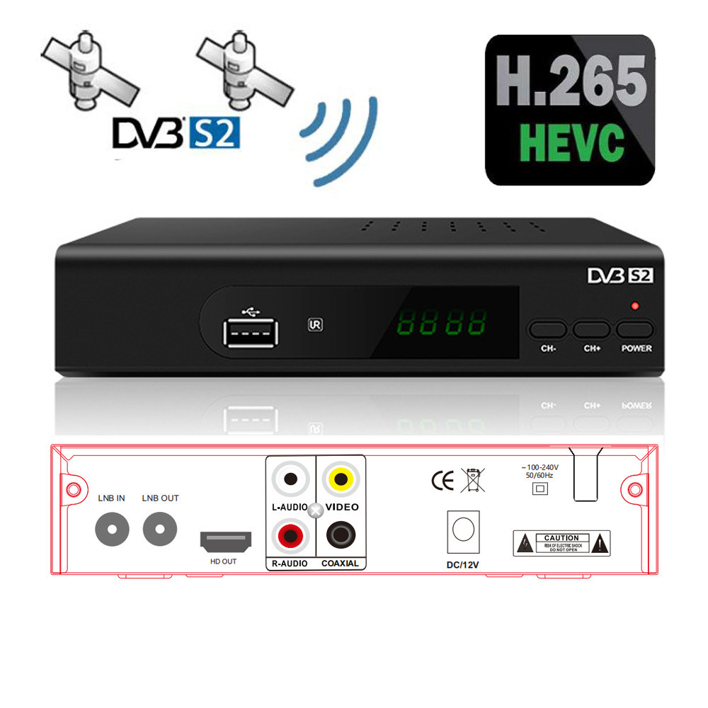 FTA DVB S2 HEVC H265 DVB-S2 HD Satellite Receiver Tv Decoder | Shopee ...