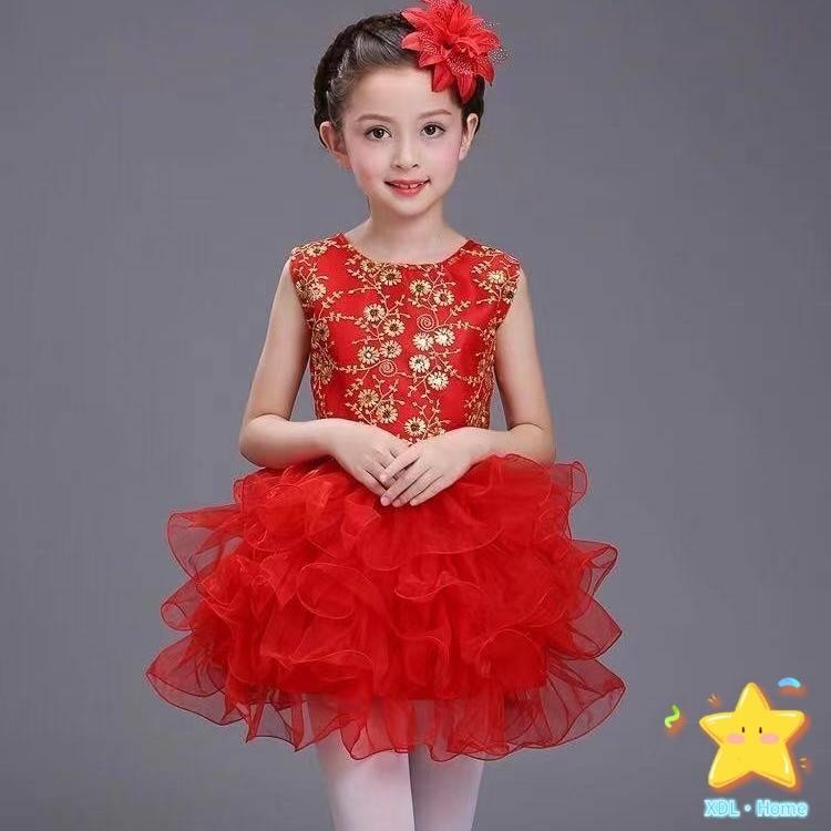 children's day gift gaun budak perempuan princess Kostum persembahan ...