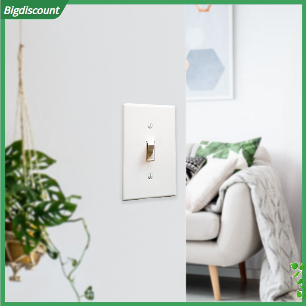{BIG} Toggle Switch Panel Single Gang Unbreakable Modern White Heavy ...