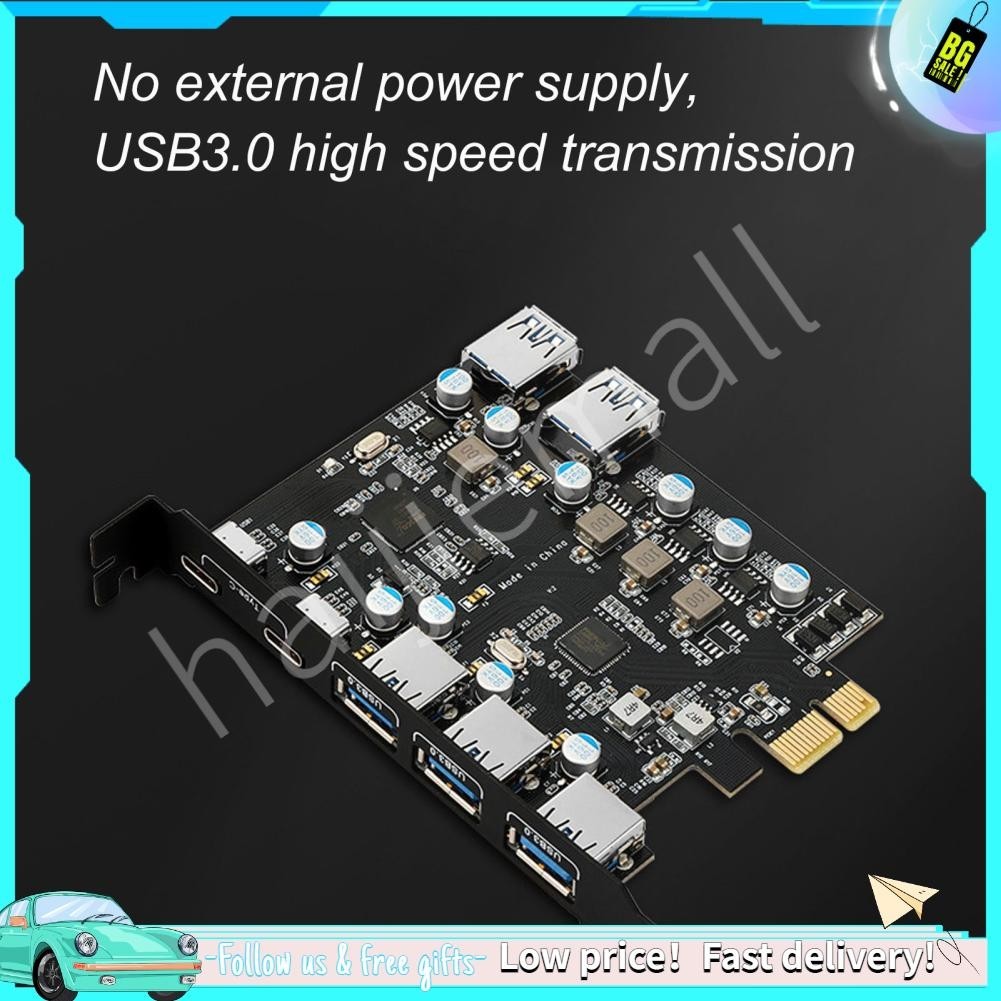 Haijiemall PCI E To USB Expansion Card 5Gbps 7 Ports (5X 3.0 A 2X C) | Shopee Malaysia