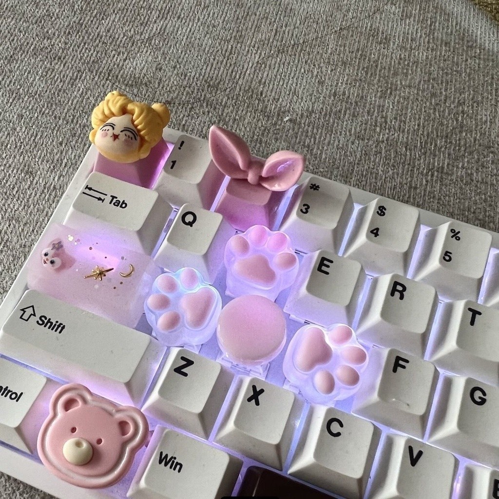Original matte big cat claw keycap resin translucent irr Original ...