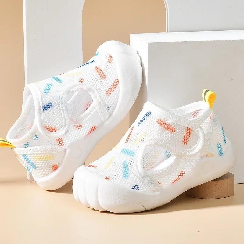 Summer Breathable Air Mesh Kids Sandals 1-4T Baby Unisex Casual Shoes Anti-slip Soft Sole First ...