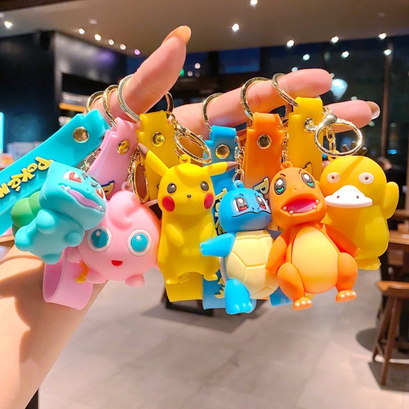 Pokemon Key Chain Anime Action Figures Bag Decoration Catoon Pvc Model ...