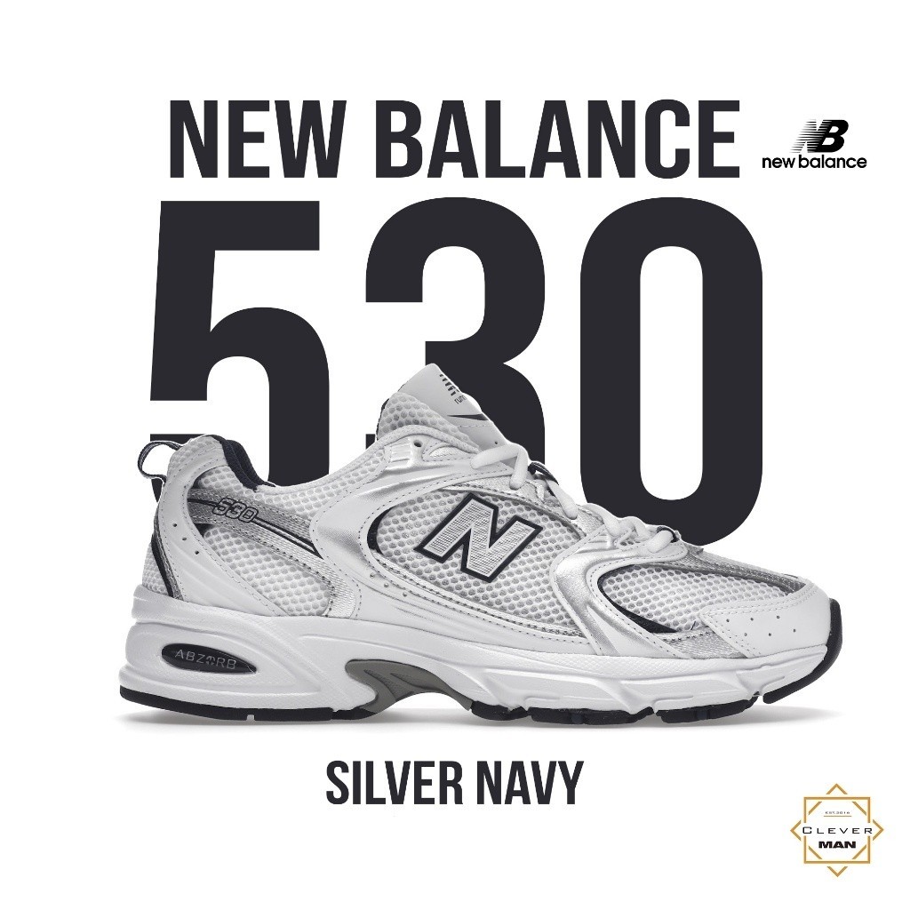 New Balance 530'White Silver Navy' Sneakers dalam perak putih sesuai ...