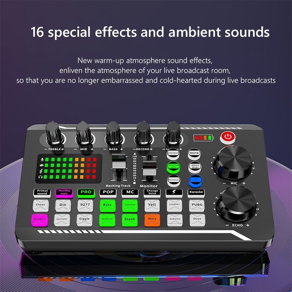 DJ Equipment Microphone Sound Card Console Studio Sound Card Kit Cable ...
