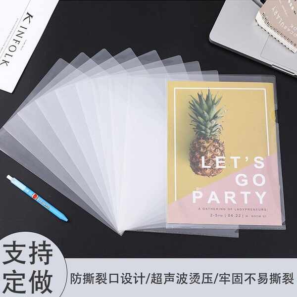 fail plastik file holder Folder A4 lutsinar berbentuk L, bahan tahan ...