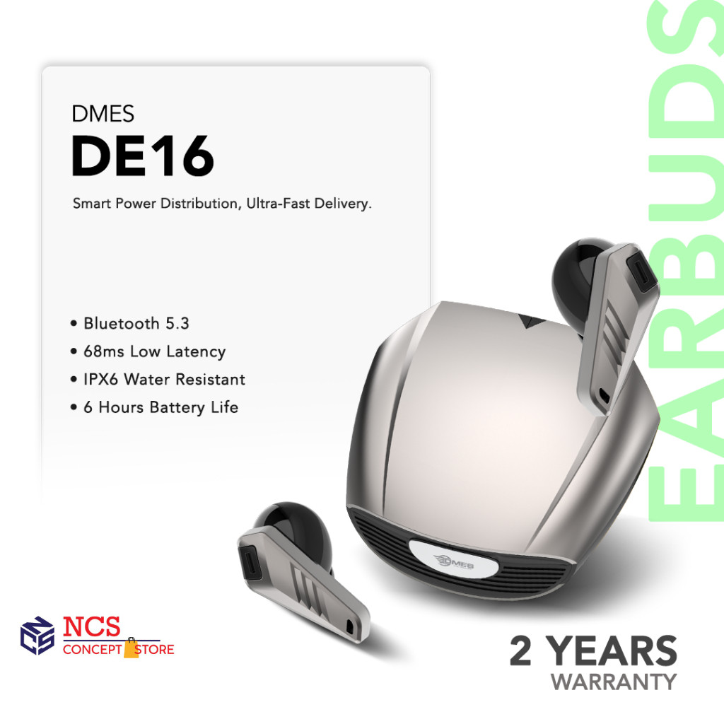 Dmes DE16 True Wireless Earphones TWS 5.3 Bluetooth Earbuds | IPX6 ...