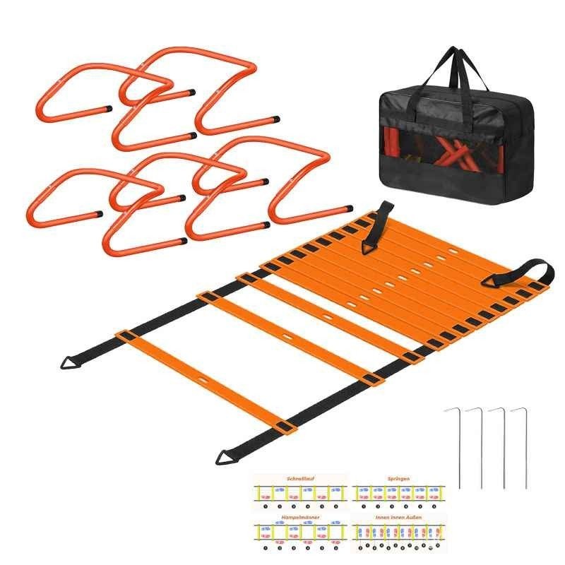 Agility Ladder Set Football Training Supplies Adjustable Hurdles ...