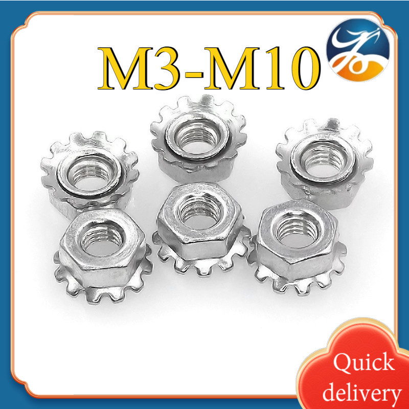 White Zinc K-Type Nut with Tooth Nut K-Cap Multi-Tooth Nut M3/M4/M5/M6 ...
