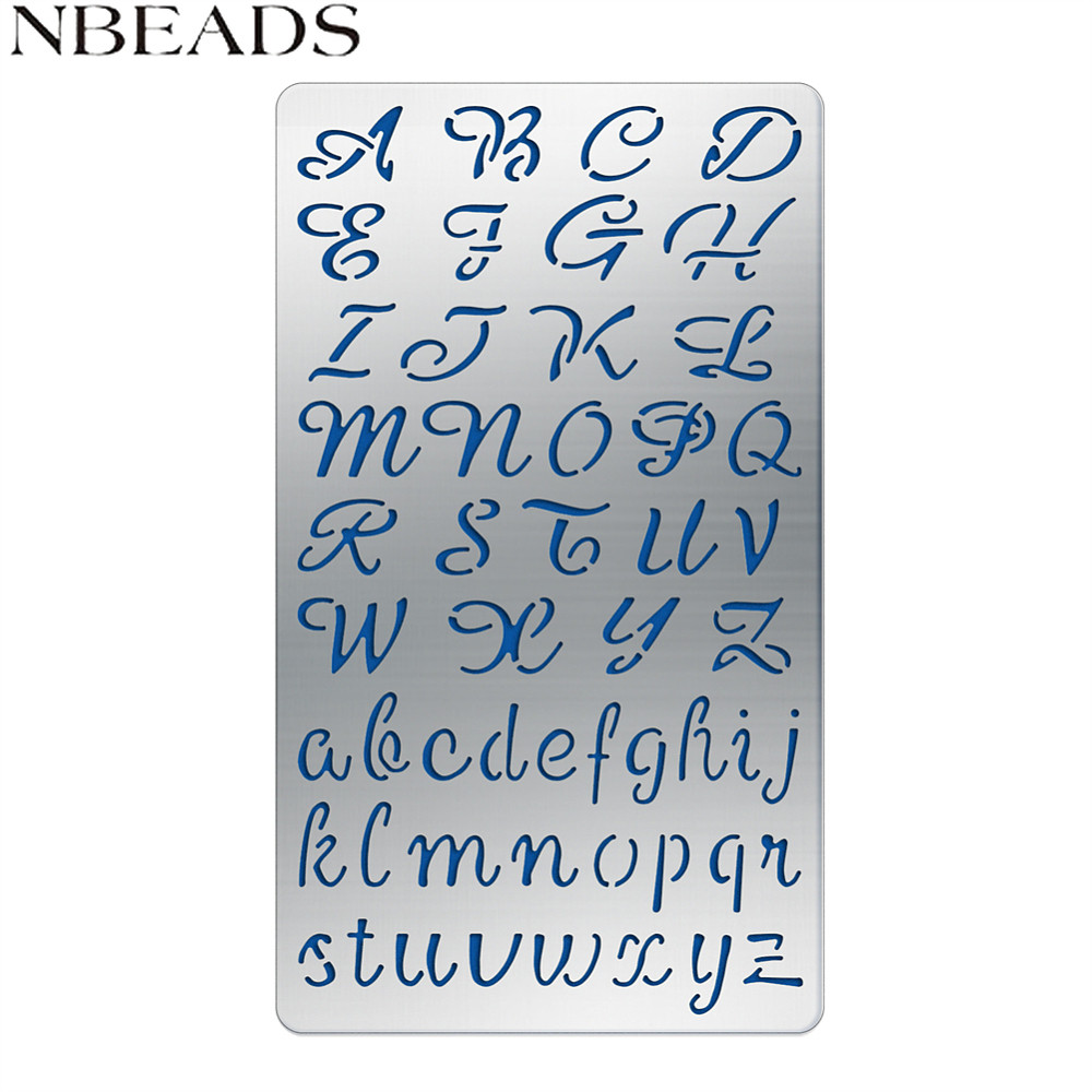 1pc Letter Number Pattern Stainless Steel Stencils 17.7x10.1cm/7x4 Inch ...