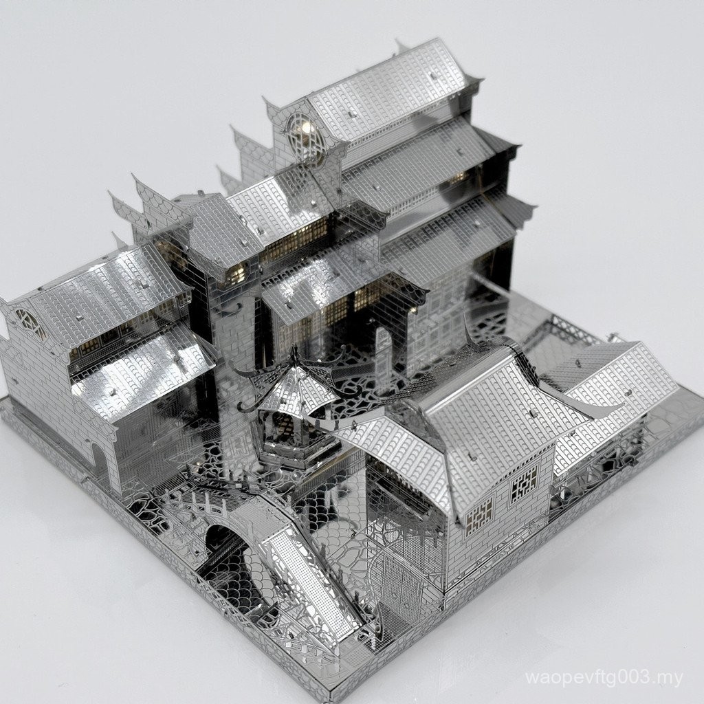Jiangnan Water Town 3D tiga dimensi logam teka-teki tentera DIY buatan ...